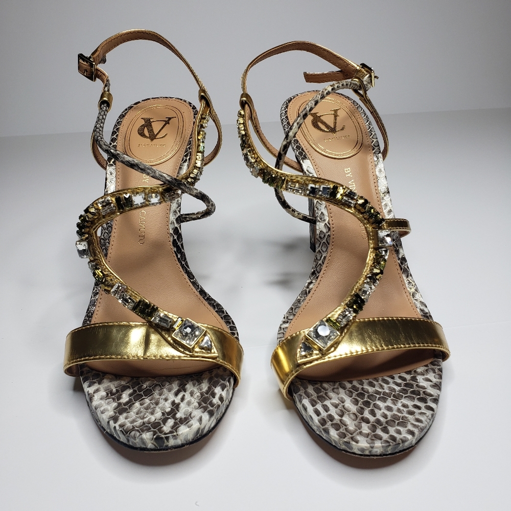 Vince Camuto Signature Open Toe High Heel Size 10m - Gem